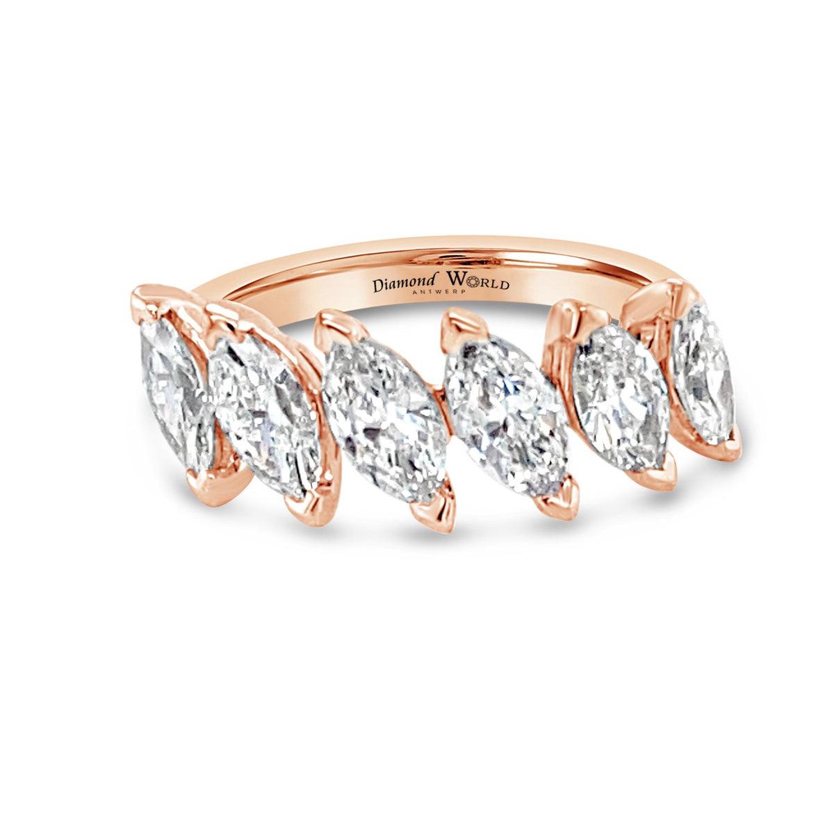 Pear shape Diamonds Alliance Ring – Diamond World Antwerp