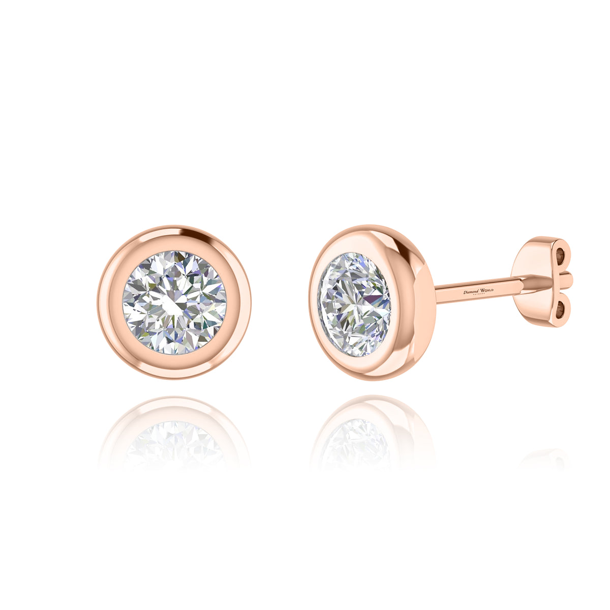 Classic flat Brilliant cut Diamonds Studs – Diamond World Antwerp
