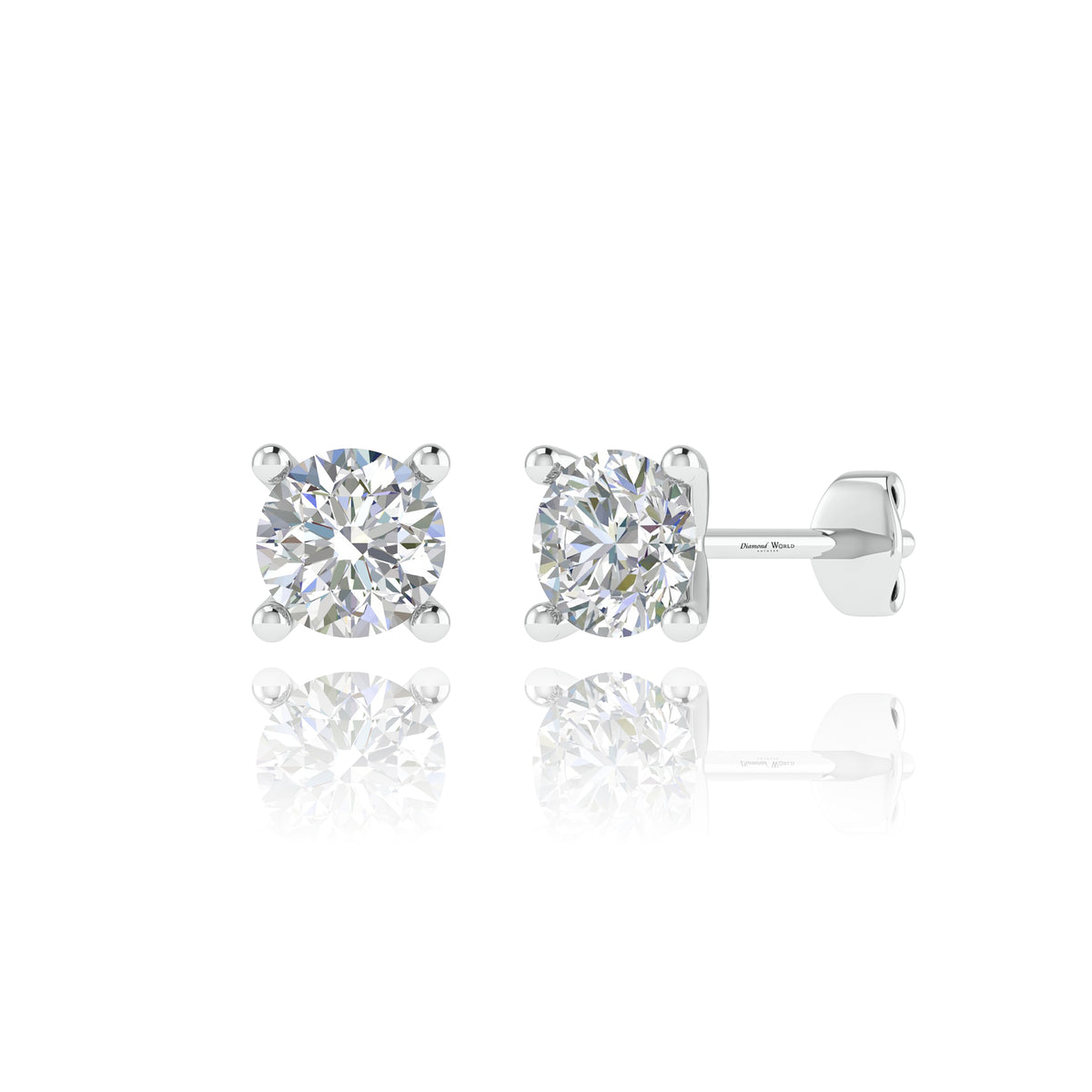MARTINI studs four Prong Brilliant Cut Diamonds Earrings – Diamond ...