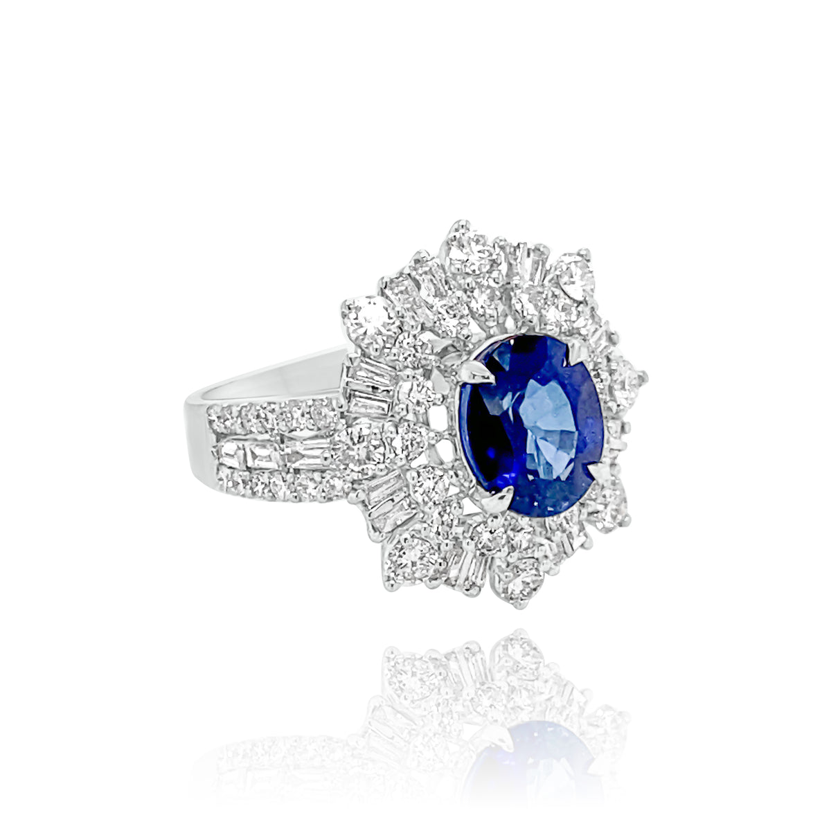 DIAMONDS & SAPPHIRE "ARIEL" RING. – Diamond World Antwerp