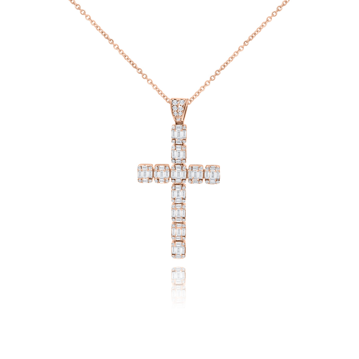 Invisible set Diamonds "Claudia" Cross Pendent. – Diamond World Antwerp