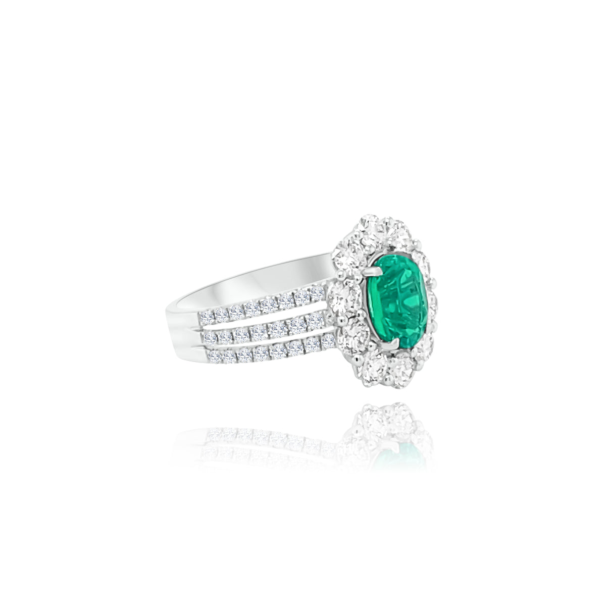 Brilliant cut Diamonds & Oval cut Emerald "Fiji" Ring – Diamond World ...